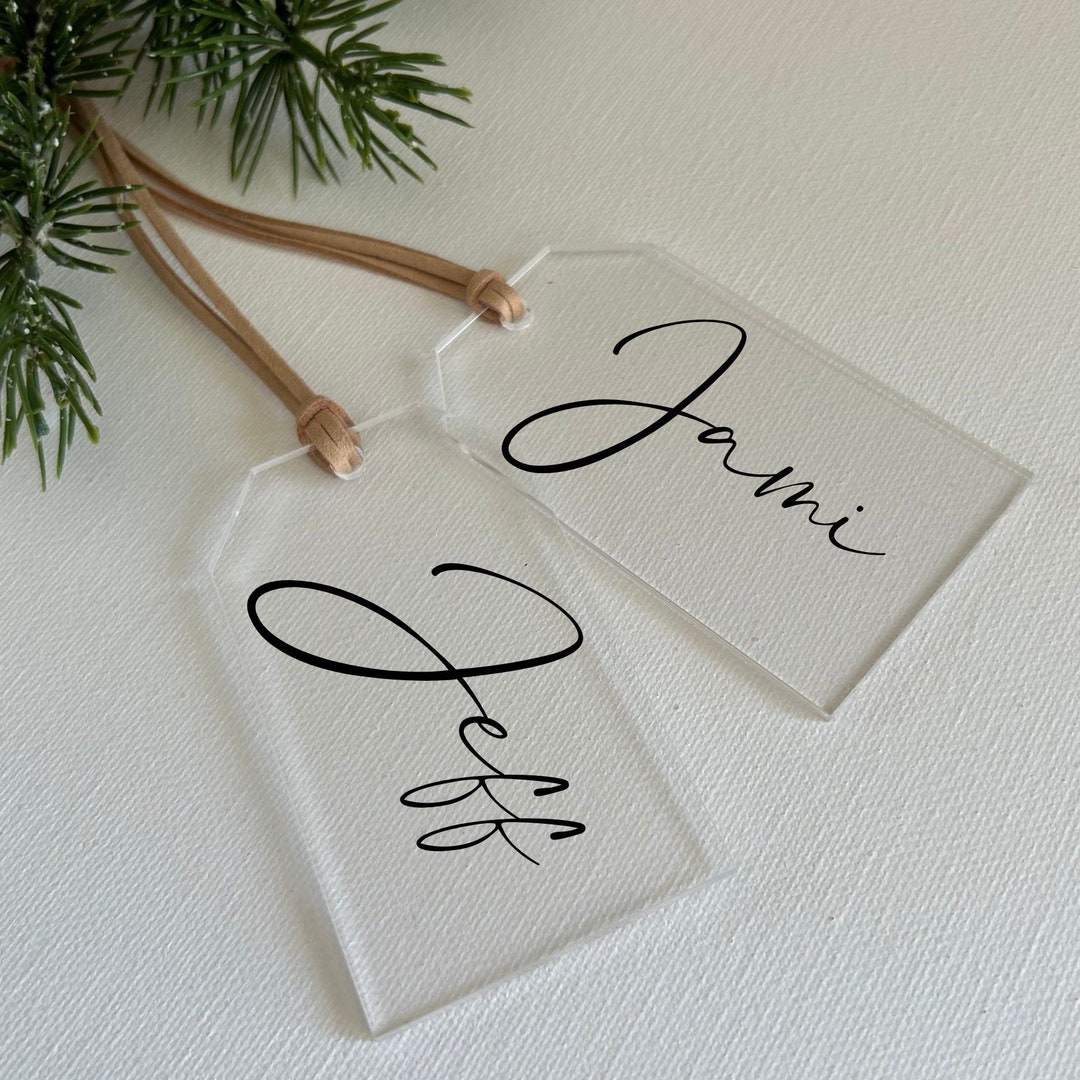 Personalized Modern Stocking Tag | Custom Christmas Name Tags | Elegant ...