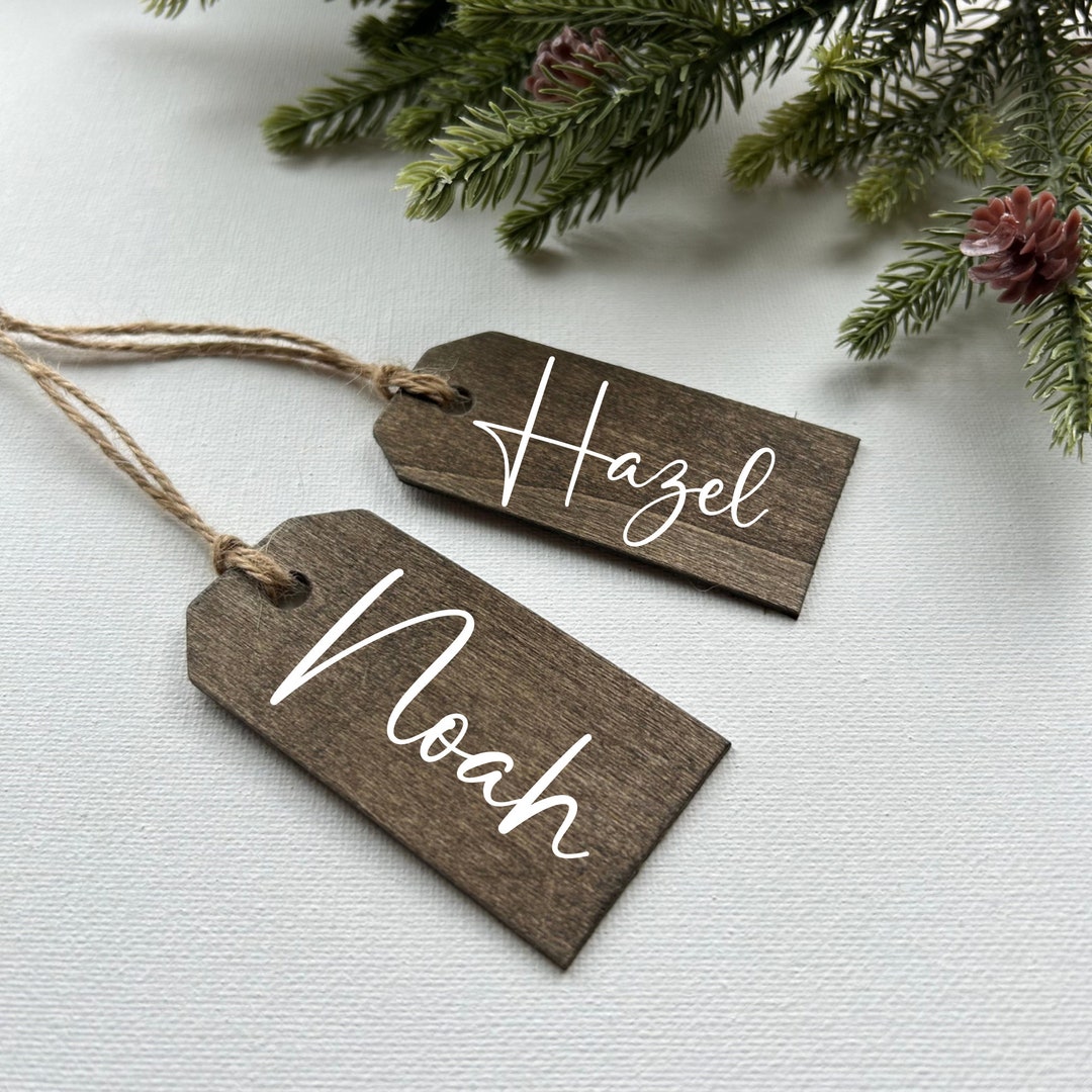 Personalized Wood Stocking Tag | Custom Wood Tags | Wood Name Tag ...