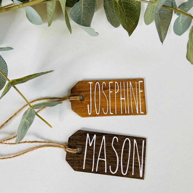 Rae Dunn Inspired Name Tags Personalized Wood Stocking Tags - Etsy