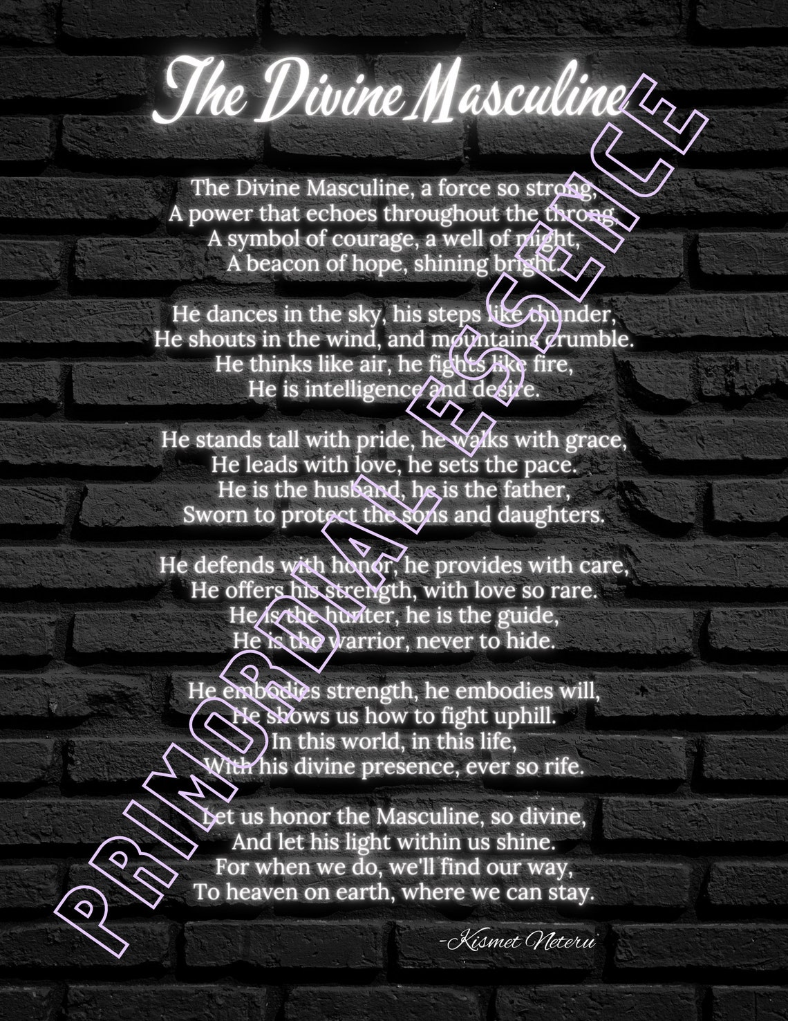 Divine Masculine Poem | Digital Download - Etsy