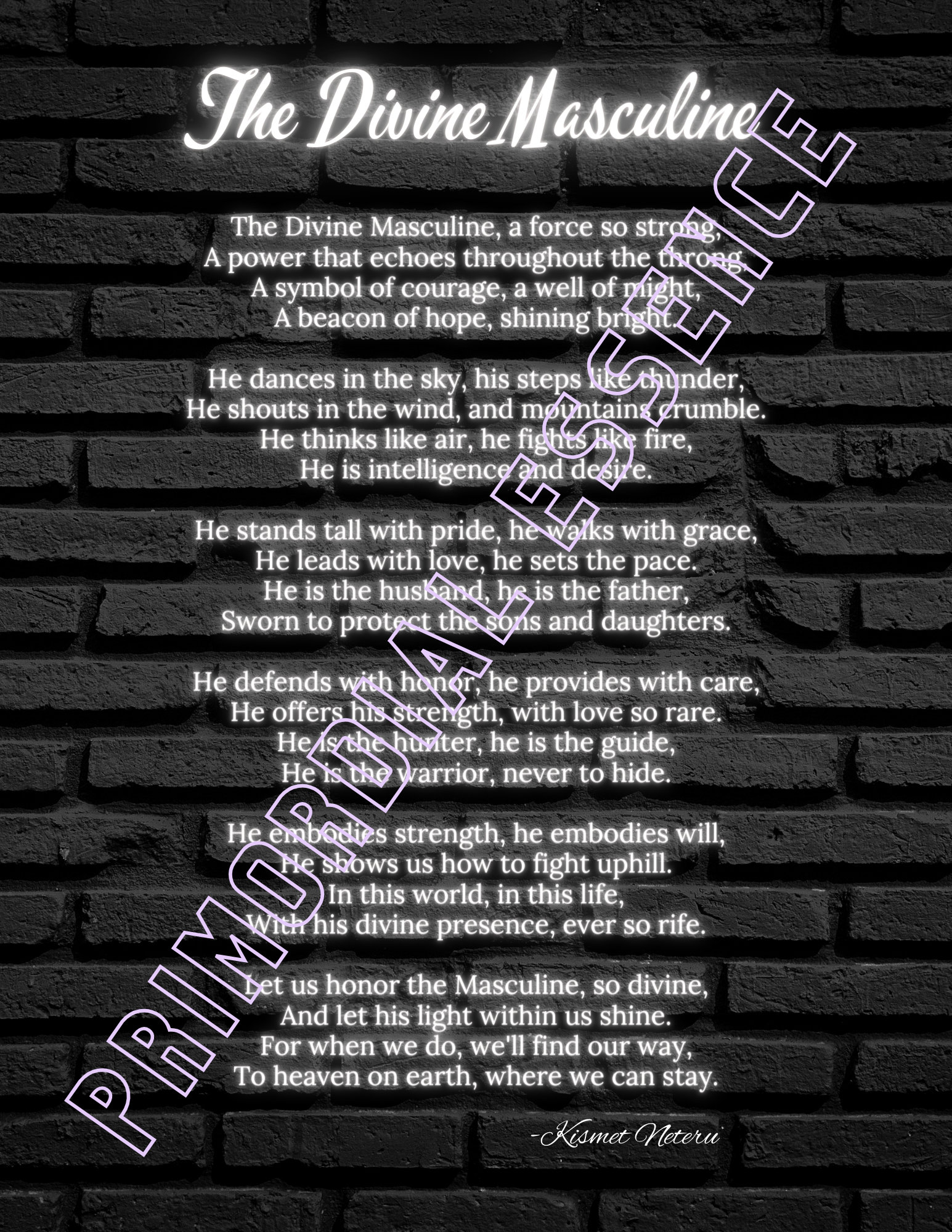 Divine Masculine Poem | Digital Download - Etsy