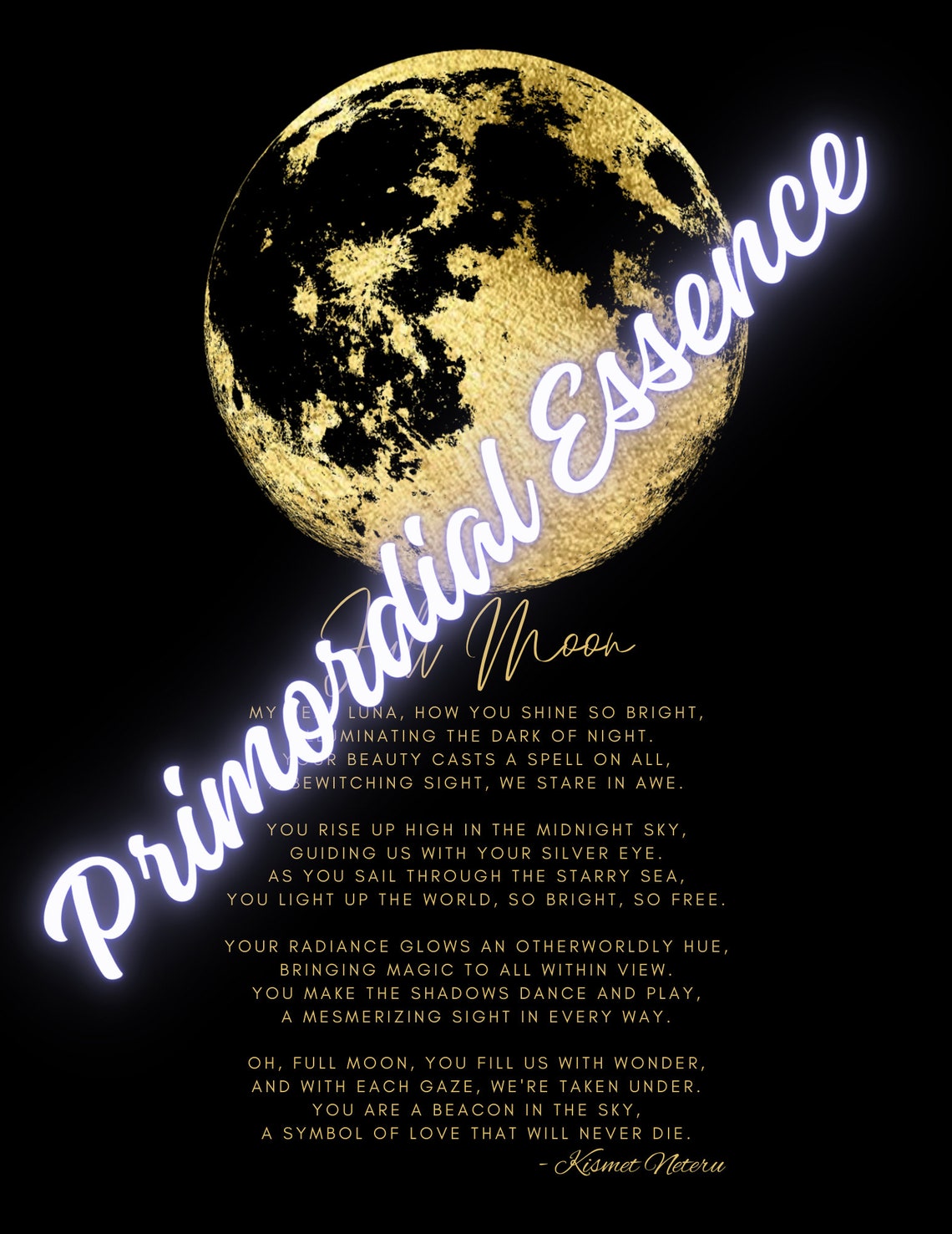 Full Moon Poem | Digital Download - Etsy