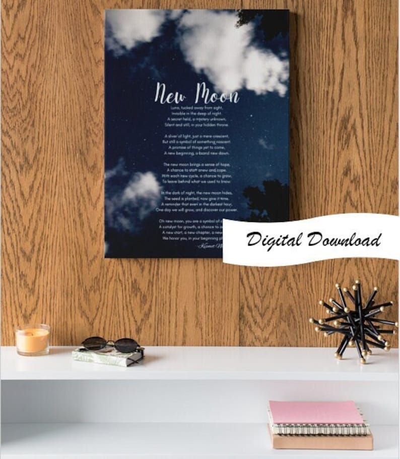 New Moon Poem | Digital Download - Etsy