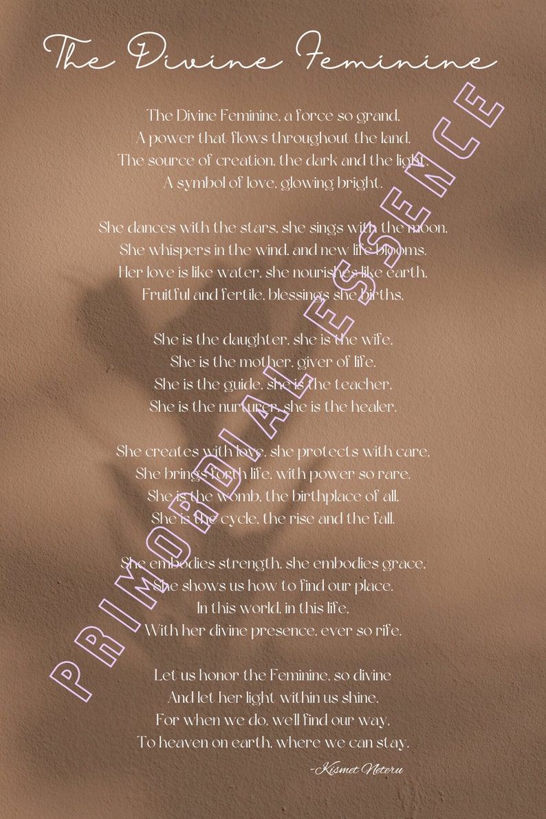 Divine Feminine Poem | Digital Download - Etsy