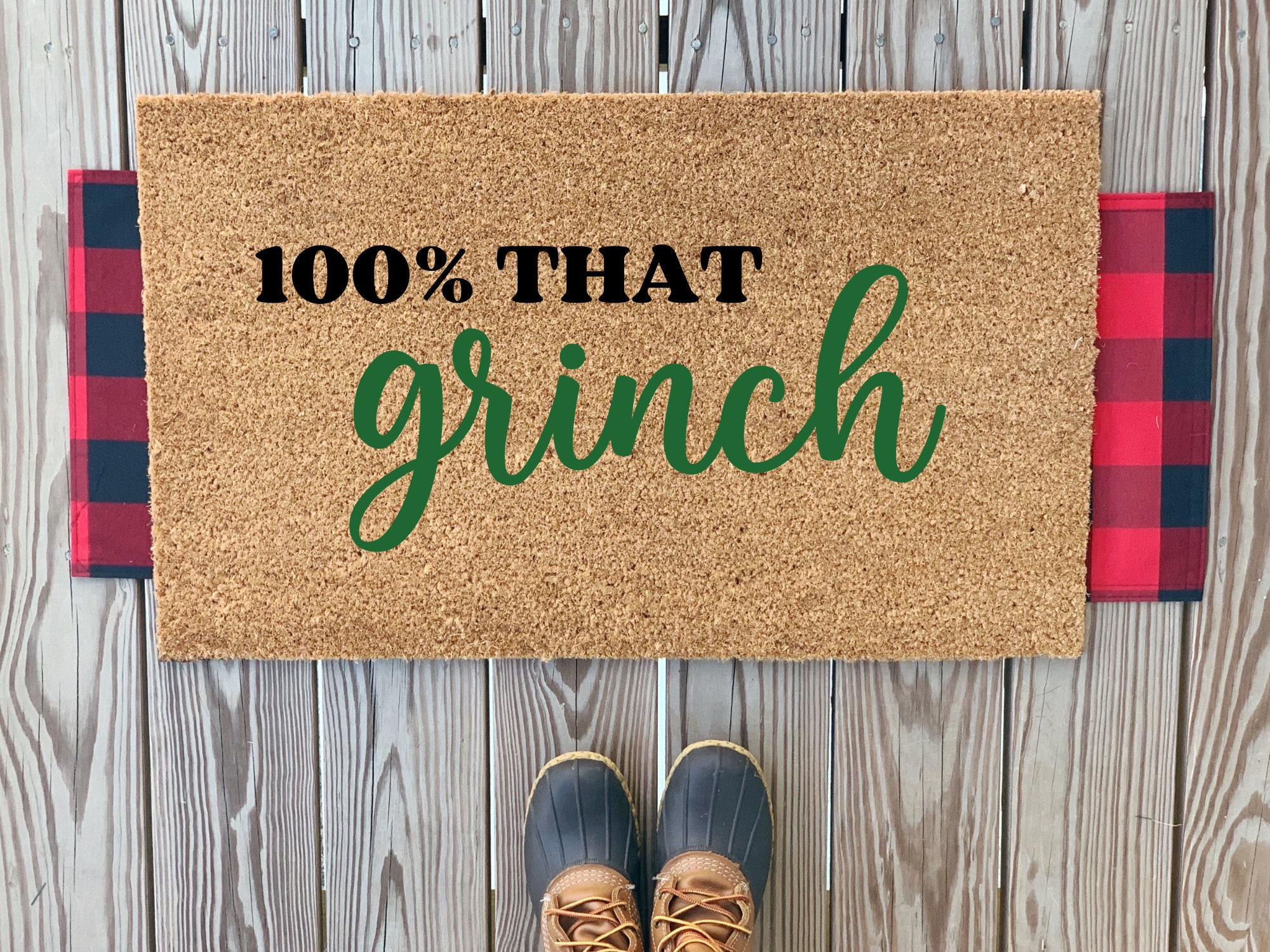 100% That Grinch Doormat | Funny Christmas Doormat | Seasonal Patio ...