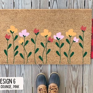 Colorful Wildflower Doormat Cute Floral Front Doormat Spring Welcome ...