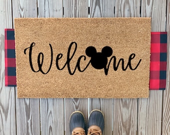 Mickey Mouse Welcome Mat - Etsy