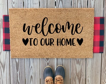 Hand Painted Welcome Mat - Etsy