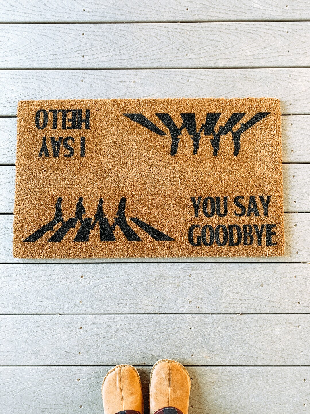 I Say Hello You Say Goodbye Doormat | Beatles Inspired Welcome Mat ...