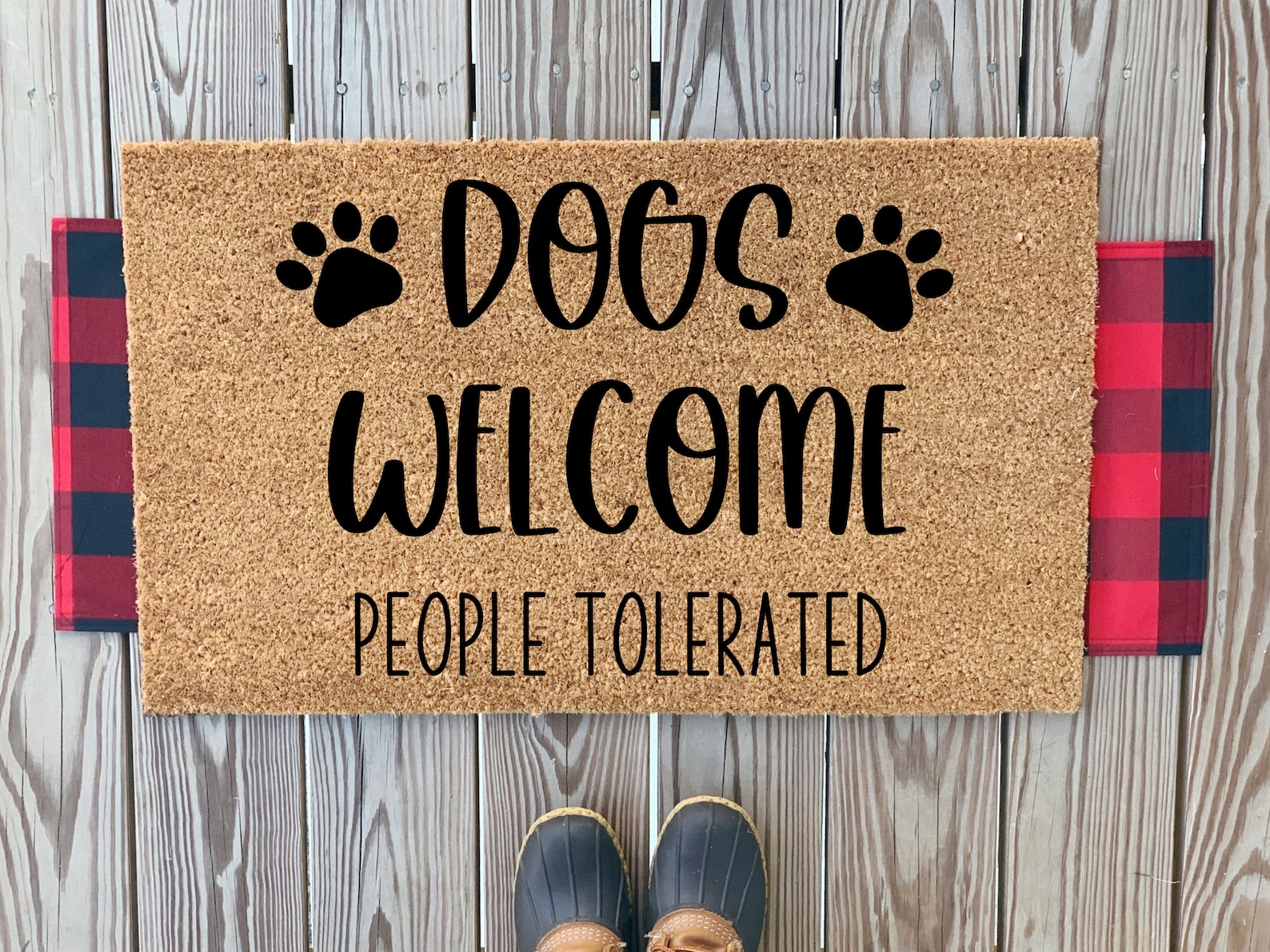 Dogs Welcome People Tolerated Doormat Cute Dog Welcome Mat - Etsy
