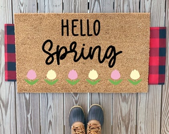 Welcome Coir Door Mat, Engraved Indoor Rug, Choose Your Custom Design ...