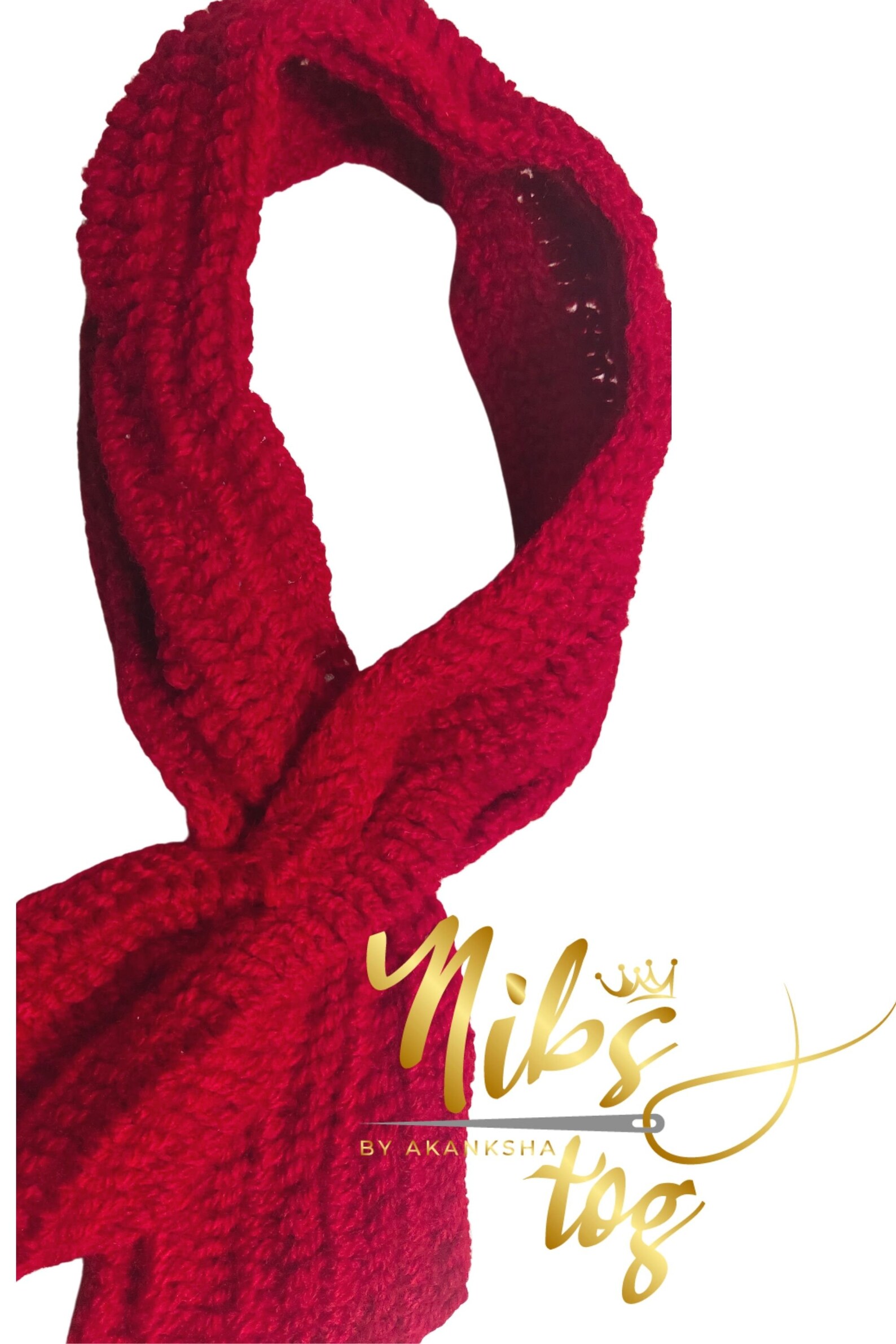 Winter Red Ascot Scarf Bow Tie Style Scarf Collar Neck Warmer Scarf ...