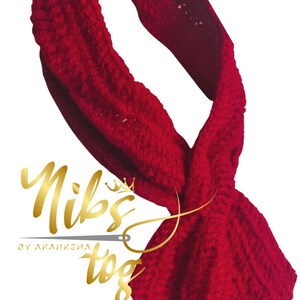 Winter Red Ascot Scarf Bow Tie Style Scarf Collar Neck Warmer Scarf ...