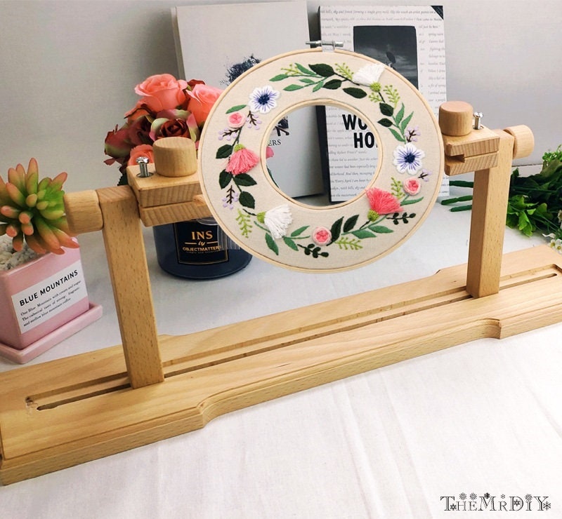 Home & Living Tools Wooden Hoops Lap Stand Portable Hand Embroidery ...