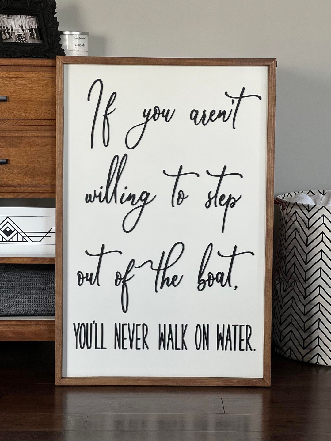 You'll Never Walk on Water, Home Decor, Farmhouse Wall Art, Wooden Sign ...
