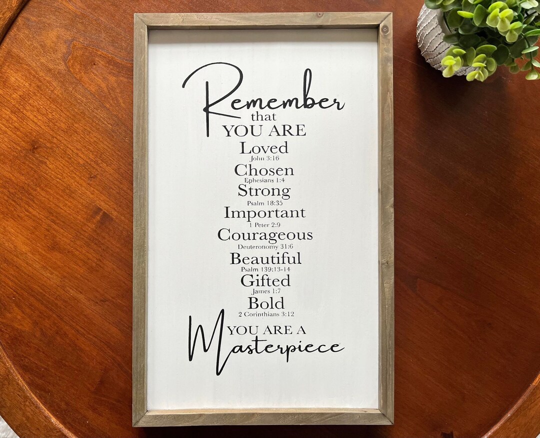 Remember You Are a Masterpiece Sign, Home Decor, Farmhouse Wall Art ...