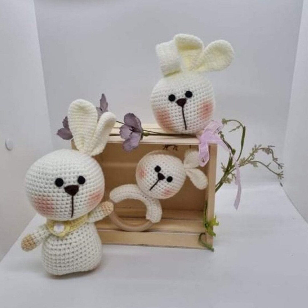 Baby Gift Set - Bunny Pram Toy and Doll - Etsy