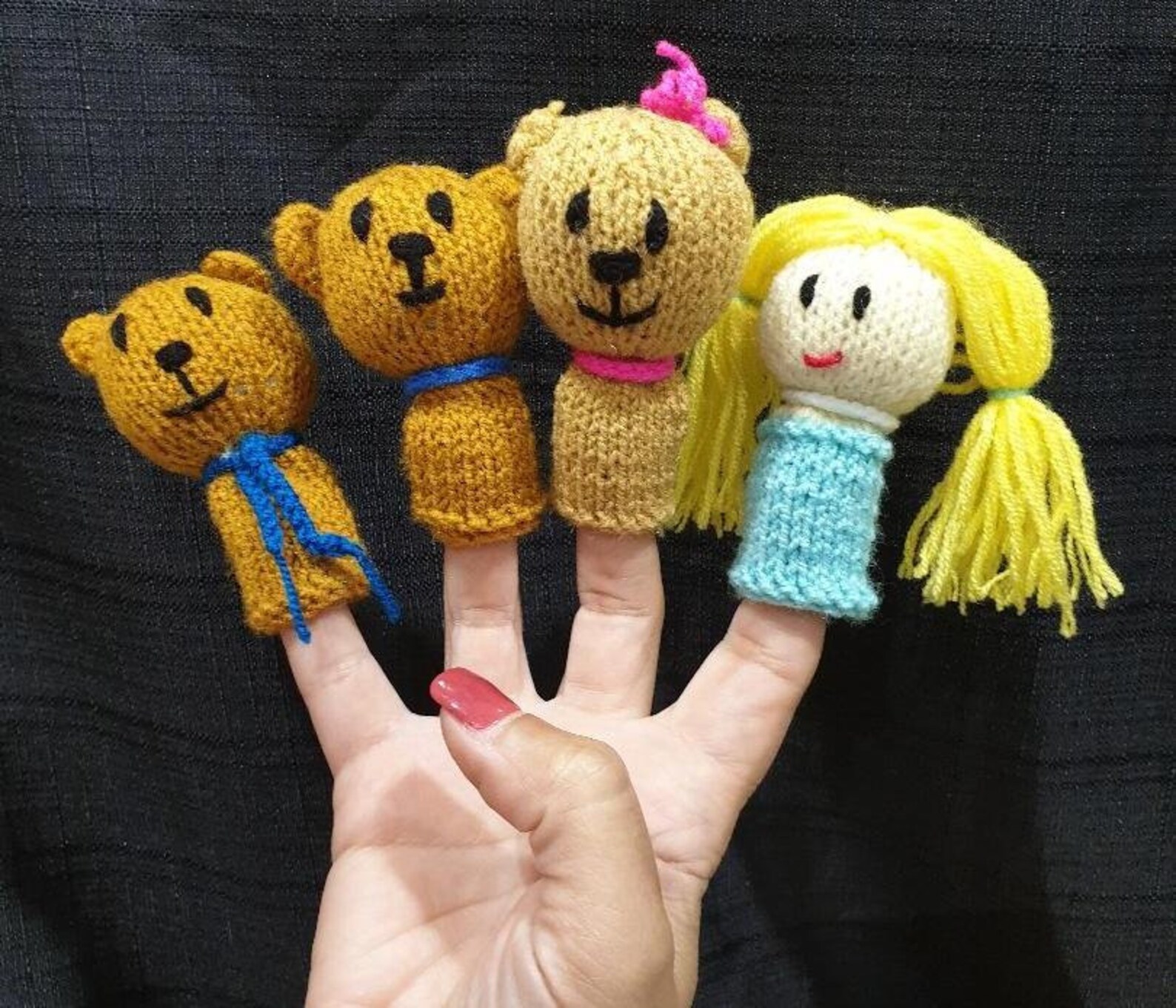 Funny Finger Puppets Goldilocks and the Three Bears 4 - Etsy Australia