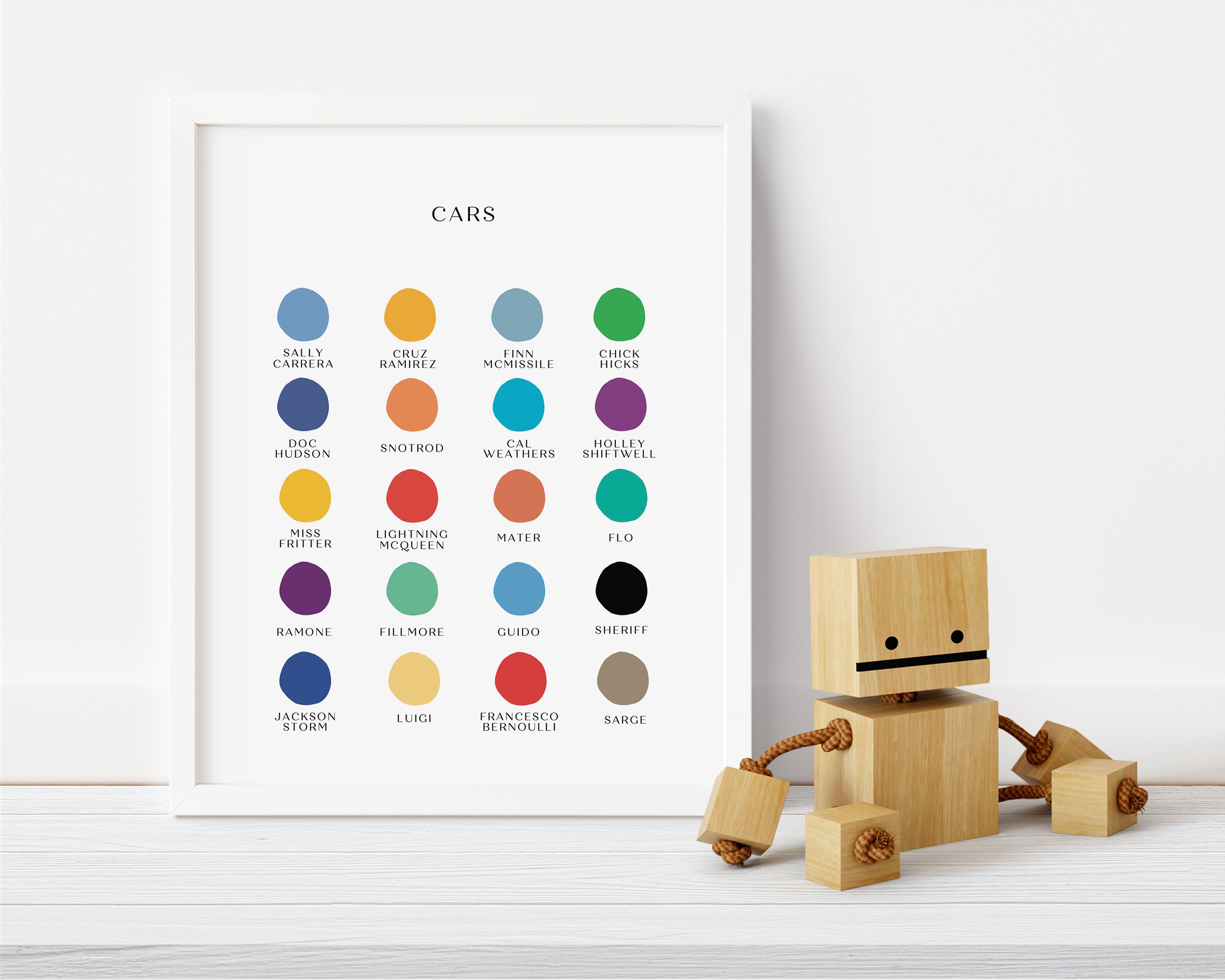 Disney Cars Color Palette Print - Etsy