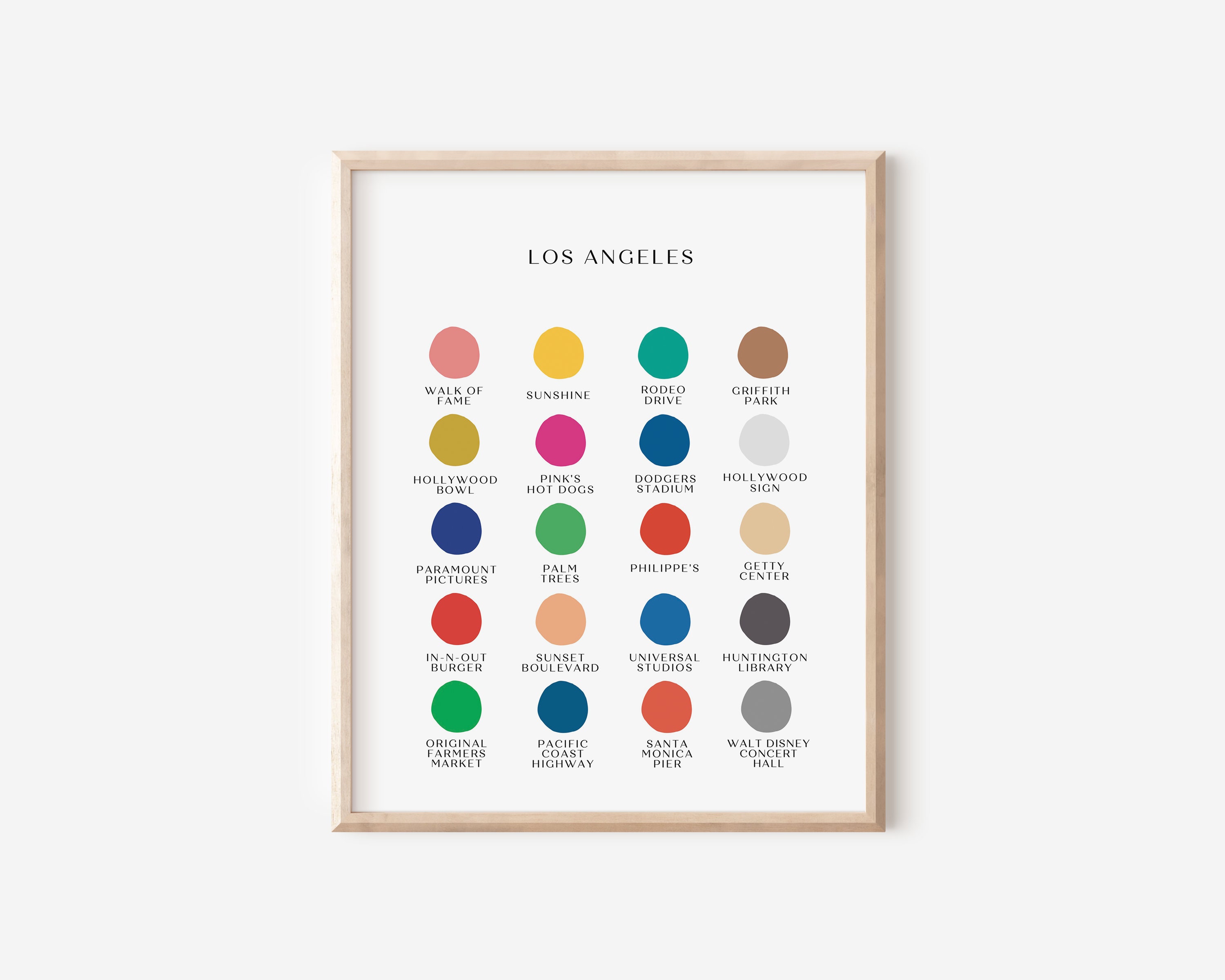 Los Angeles Color Palette Print - Etsy
