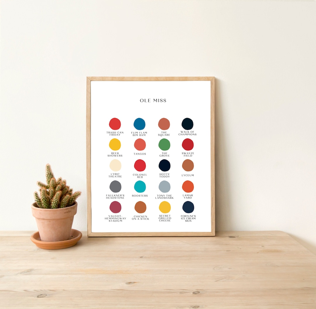 Ole Miss Color Palette Print - Etsy