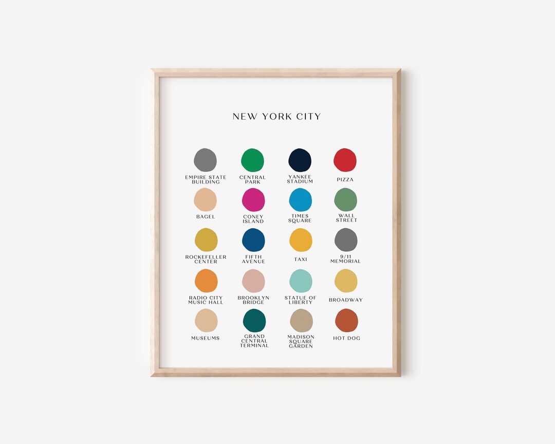 New York City Color Palette Print - Etsy
