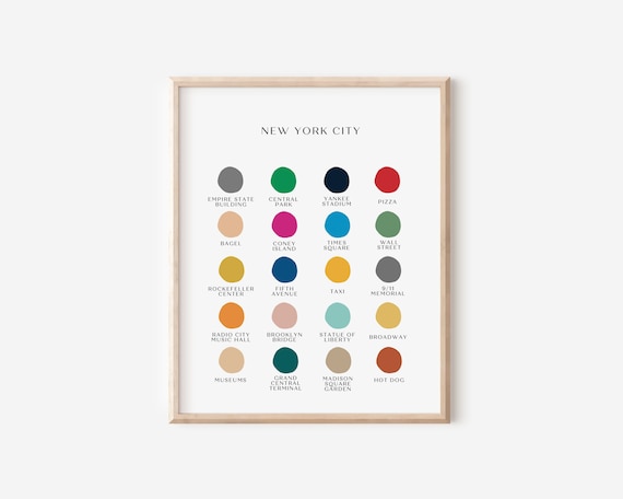 New York City Color Palette Print - Etsy