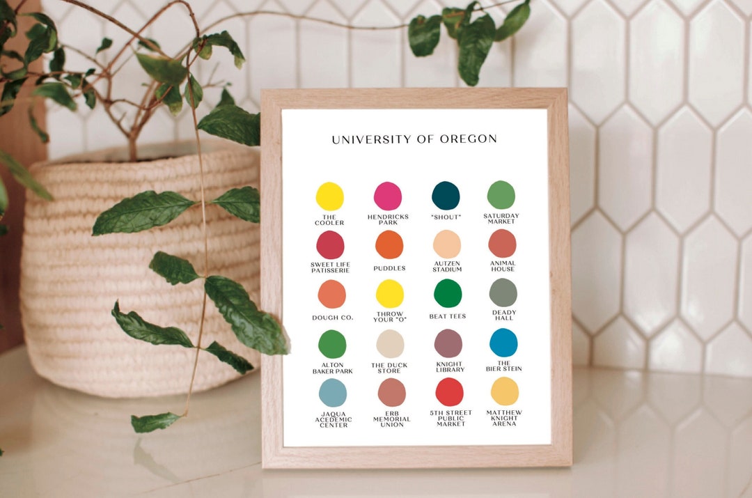 University of Oregon Color Palette Print - Etsy