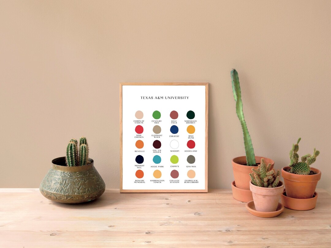 Texas A&M Color Palette Print - Etsy