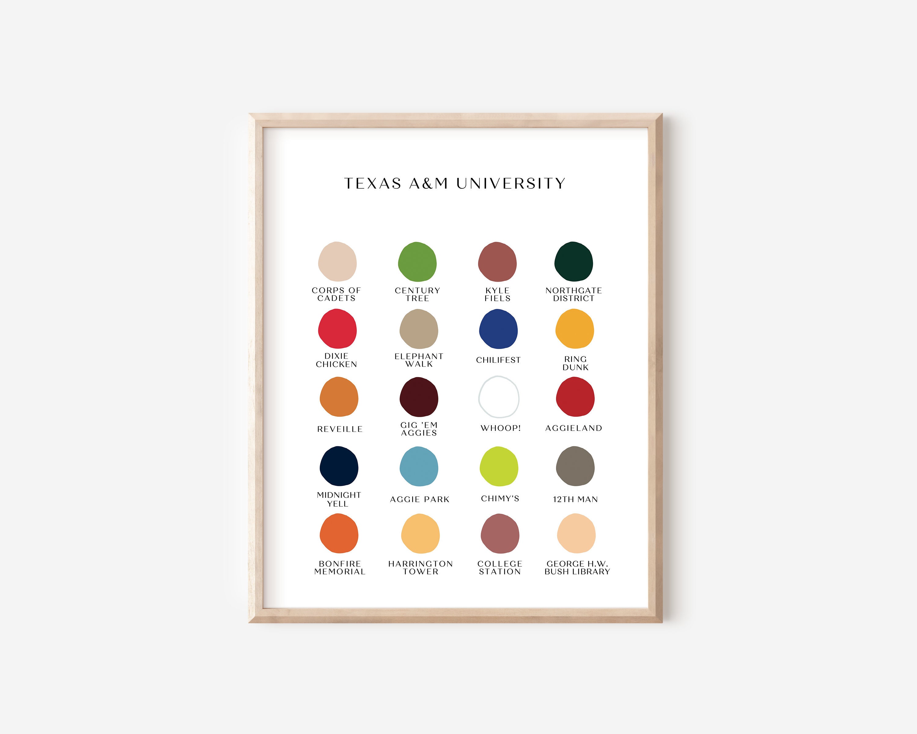 Texas A&M Color Palette Print - Etsy