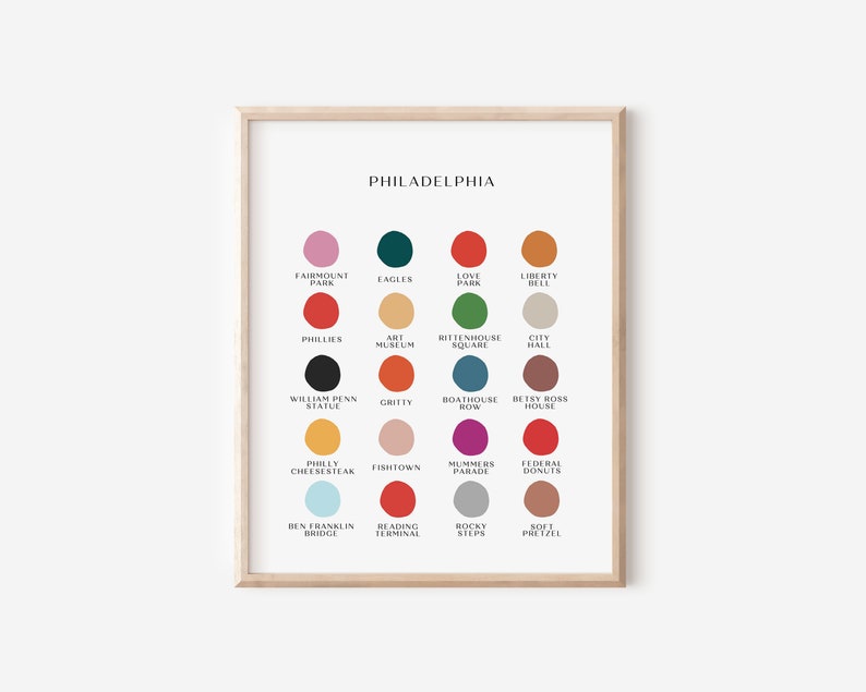 Philadelphia Color Palette Print - Etsy