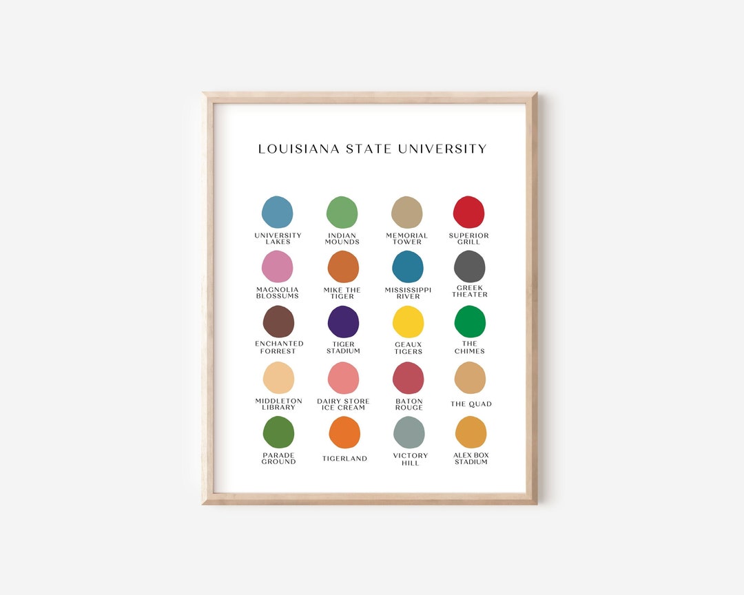 Louisiana State University Color Palette Print - Etsy