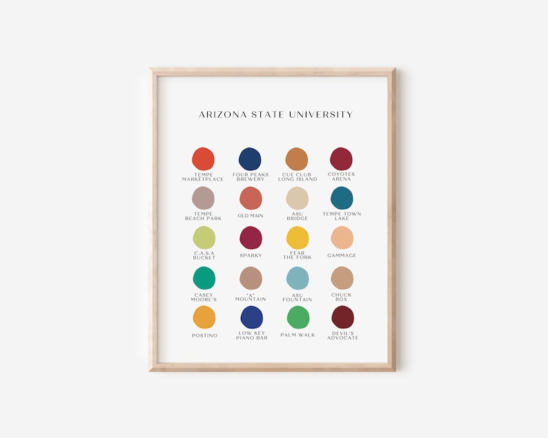 Arizona State University Color Palette Print - Etsy