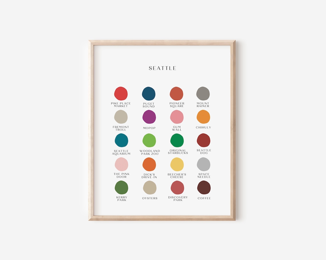 Seattle Color Palette Print - Etsy