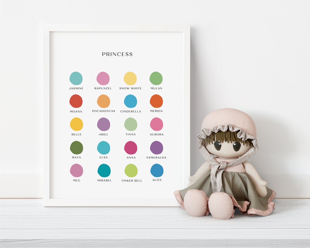 Princess Color Palette Print - Etsy