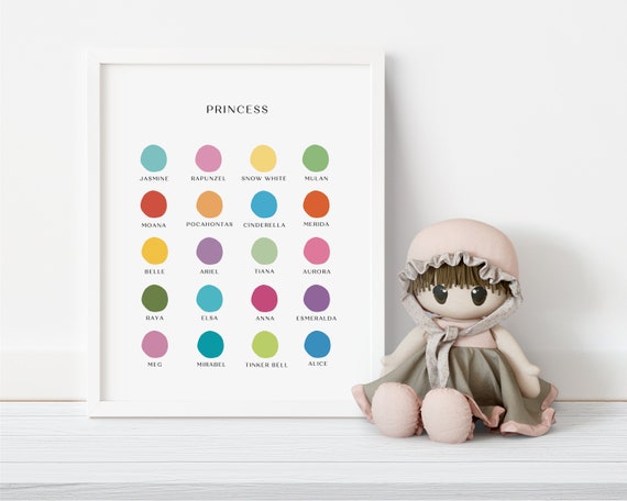 Princess Color Palette Print - Etsy