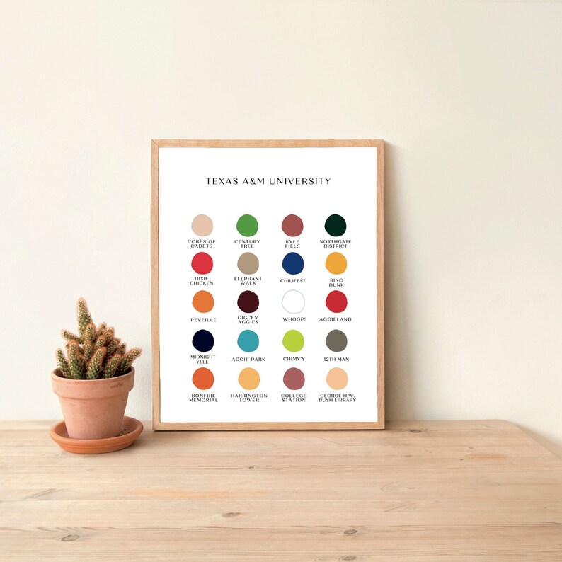 Texas A&M Color Palette Print - Etsy
