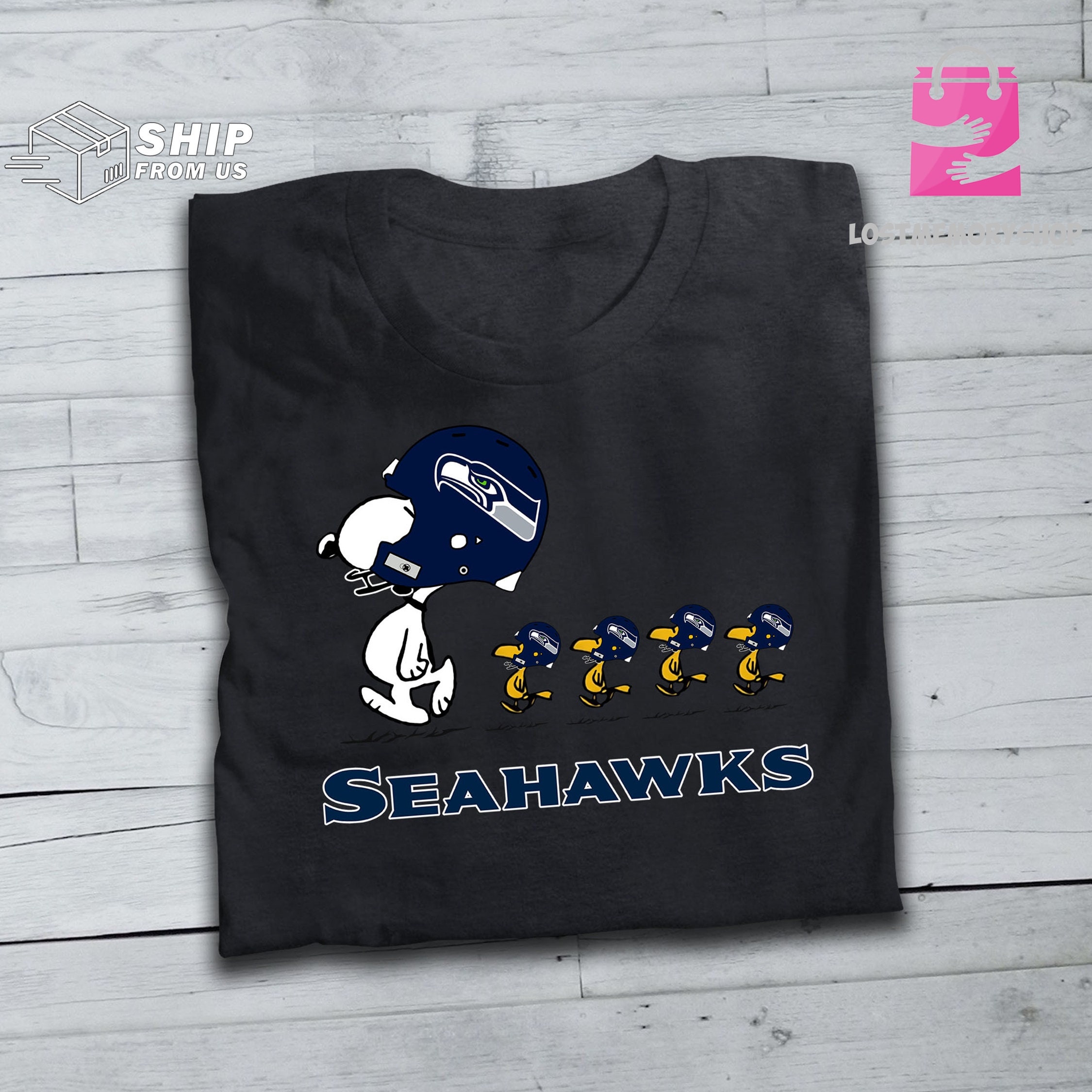 Snoopy T Shirt Seattle American Football T Shirt Seahawks Etsy