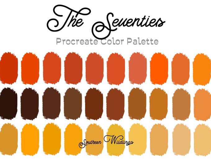 Vintage 70s Procreate Color Palette, 30 Swatches, for Ipad, Instant ...