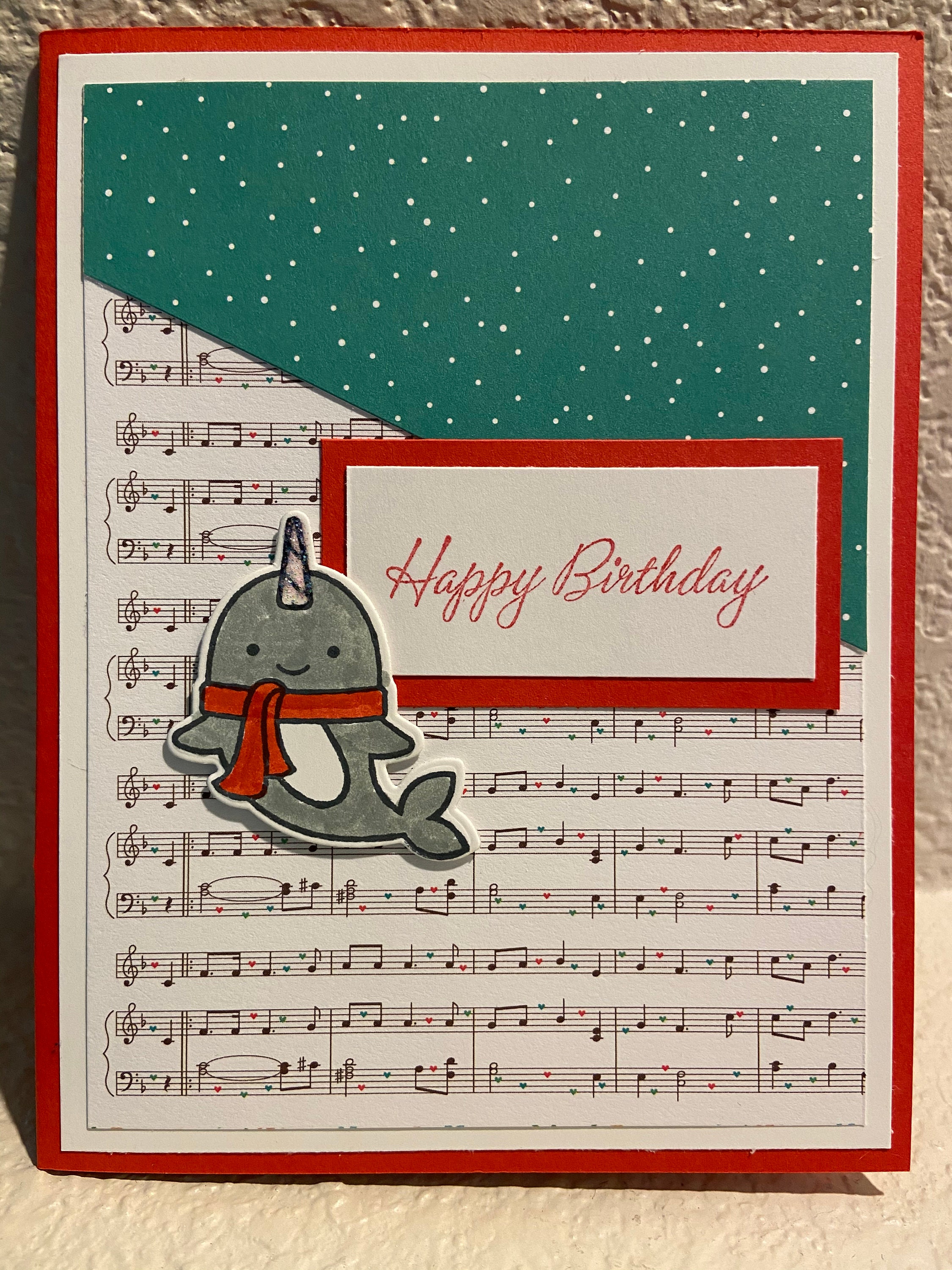 Handmade Happy Birthday Narwhal Card - Etsy