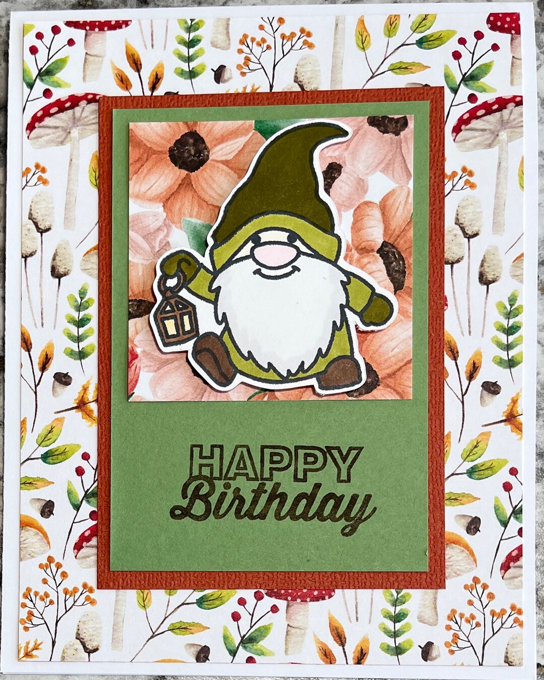 Handmade Happy Birthday Gnome Card - Etsy