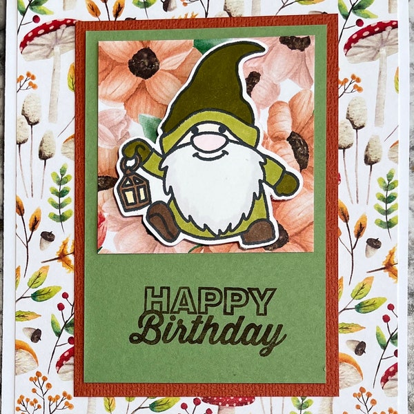 Happy Birthday Gnome Card - Etsy