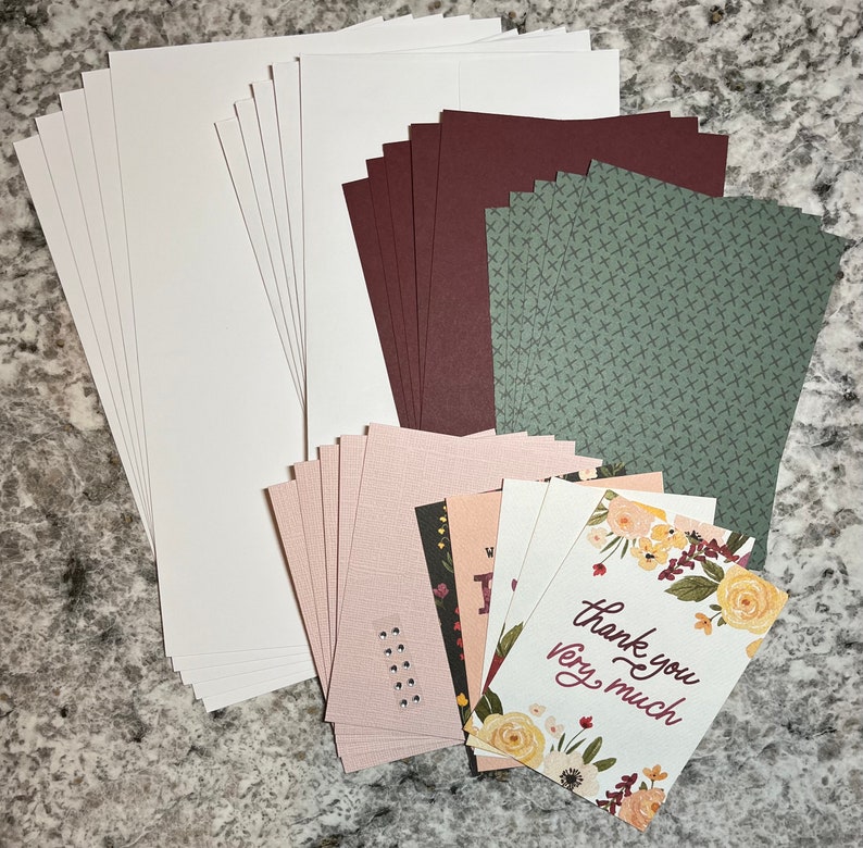 DIY Card Kit Handmade Cards 5 Variety of Cards Thank You - Etsy