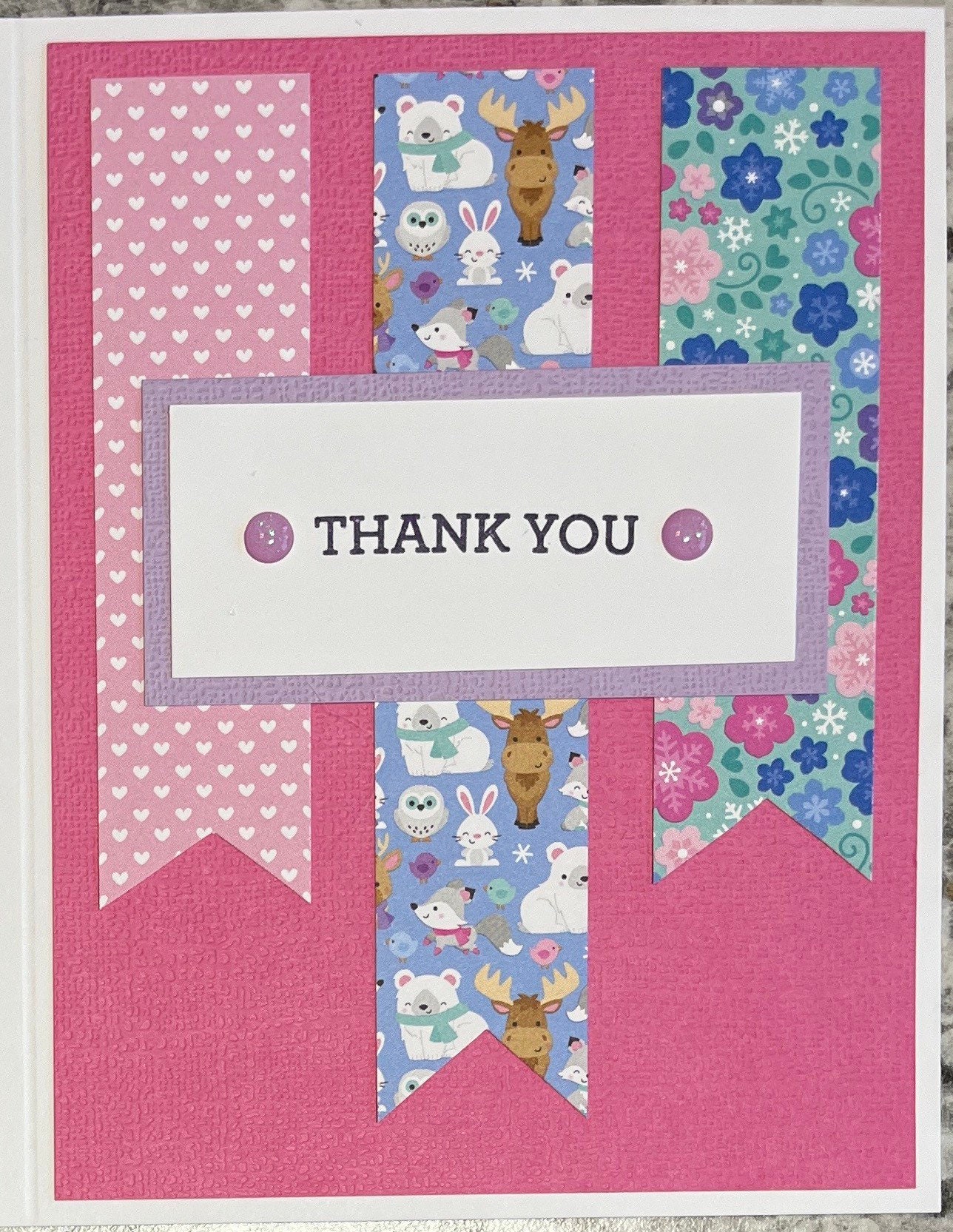 Handmade Thank You Card With Snow Scenes - Etsy