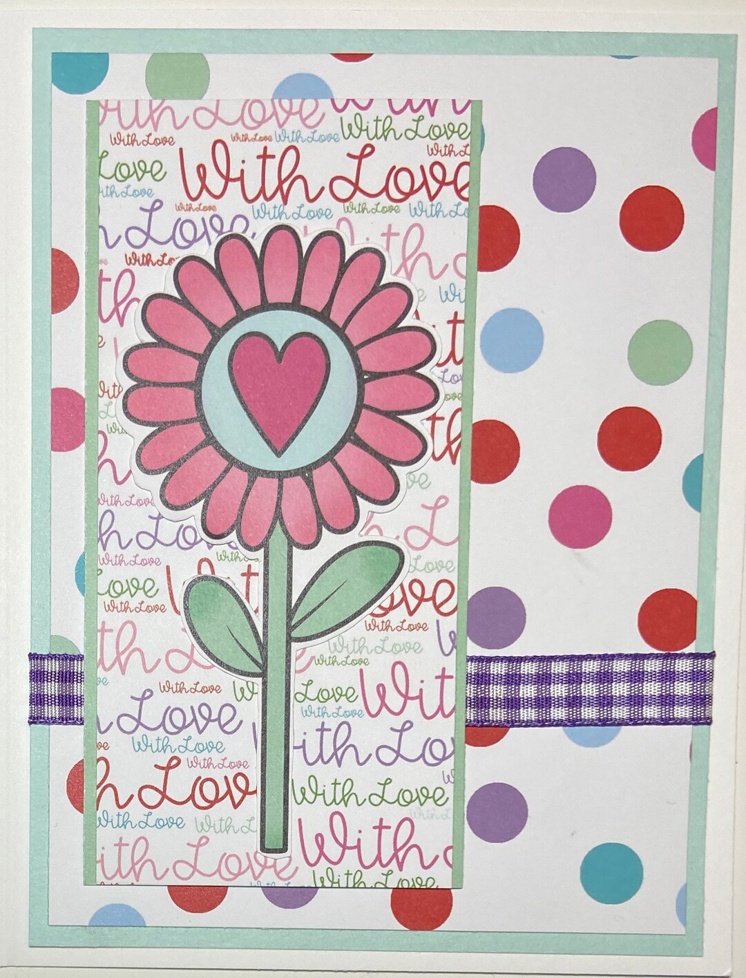Handmade With Love Flower Card - Etsy