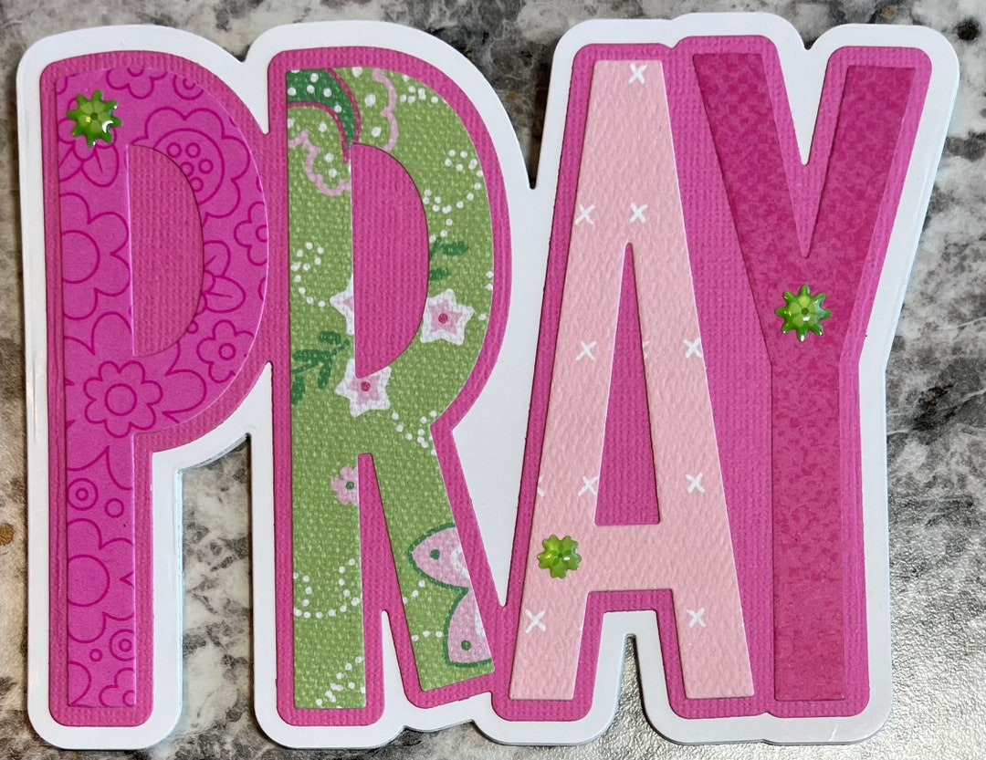 Handmade Pray Shaped Card Pinks and Greens Papers May Differ Also ...