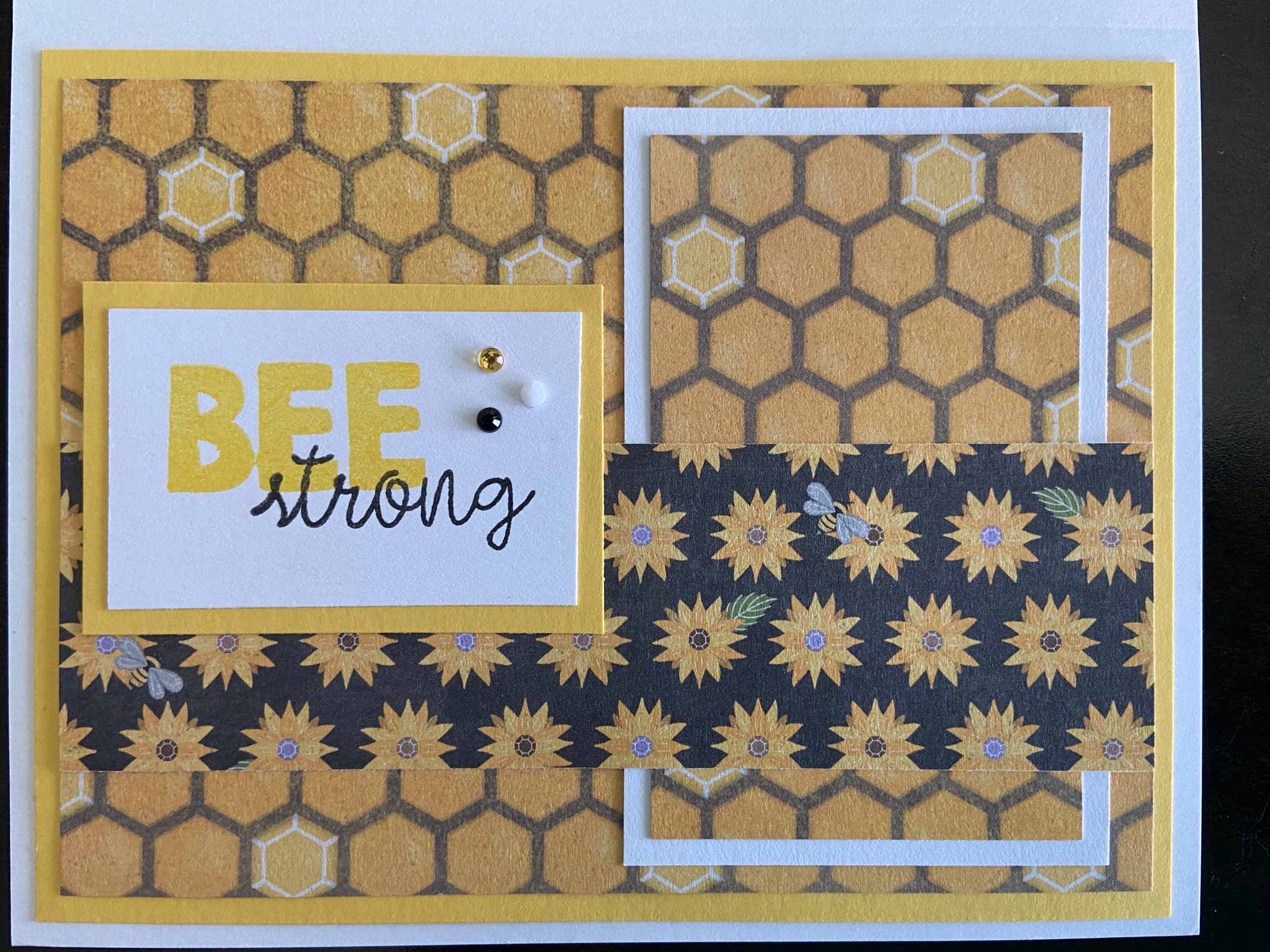 Handmade Bee Strong Card - Etsy