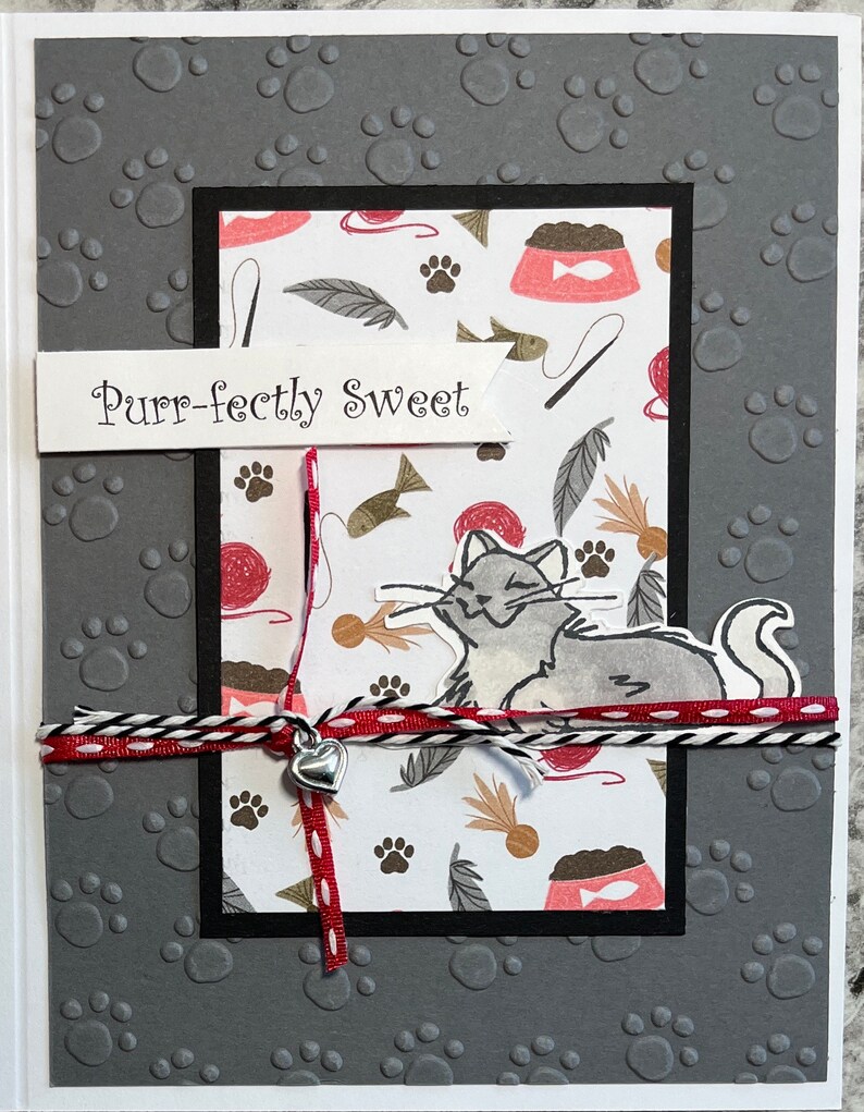Handmade Purr-fectly Sweet Card With Kitties/cats - Etsy