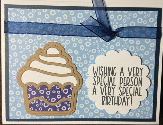Handmade Happy Birthday Cupcake Card | Etsy