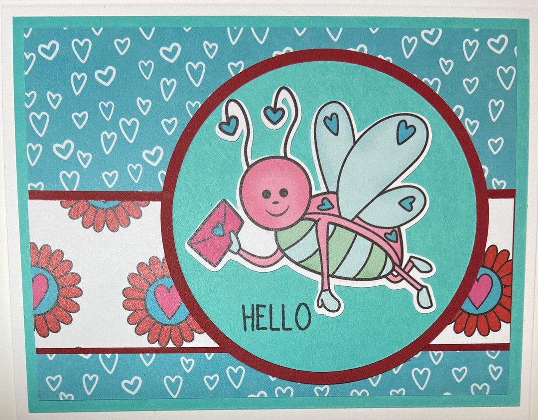 Handmade Hello Love Bug Card - Etsy